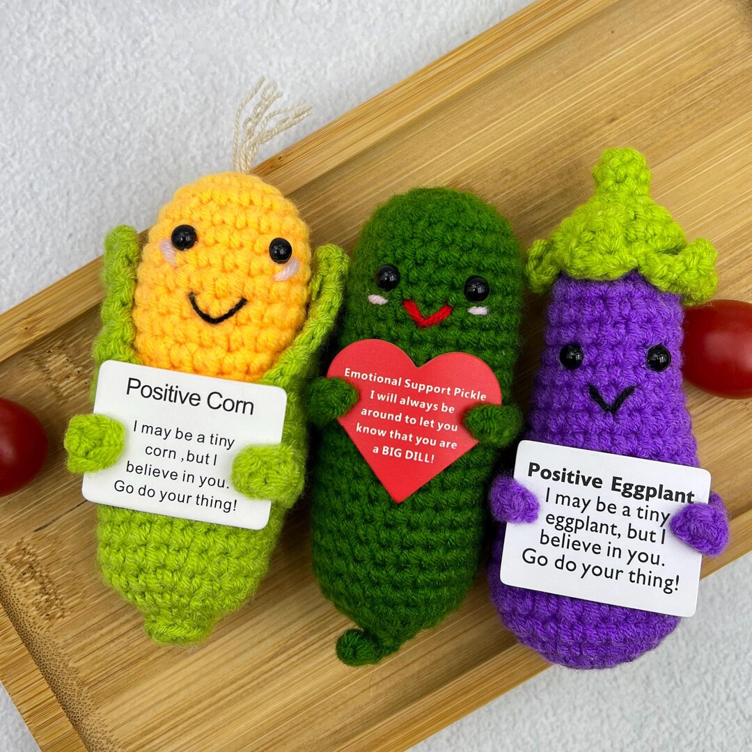 Emotional Positive Support Crochet Gift-handmade Crochet Pickle/corn ...