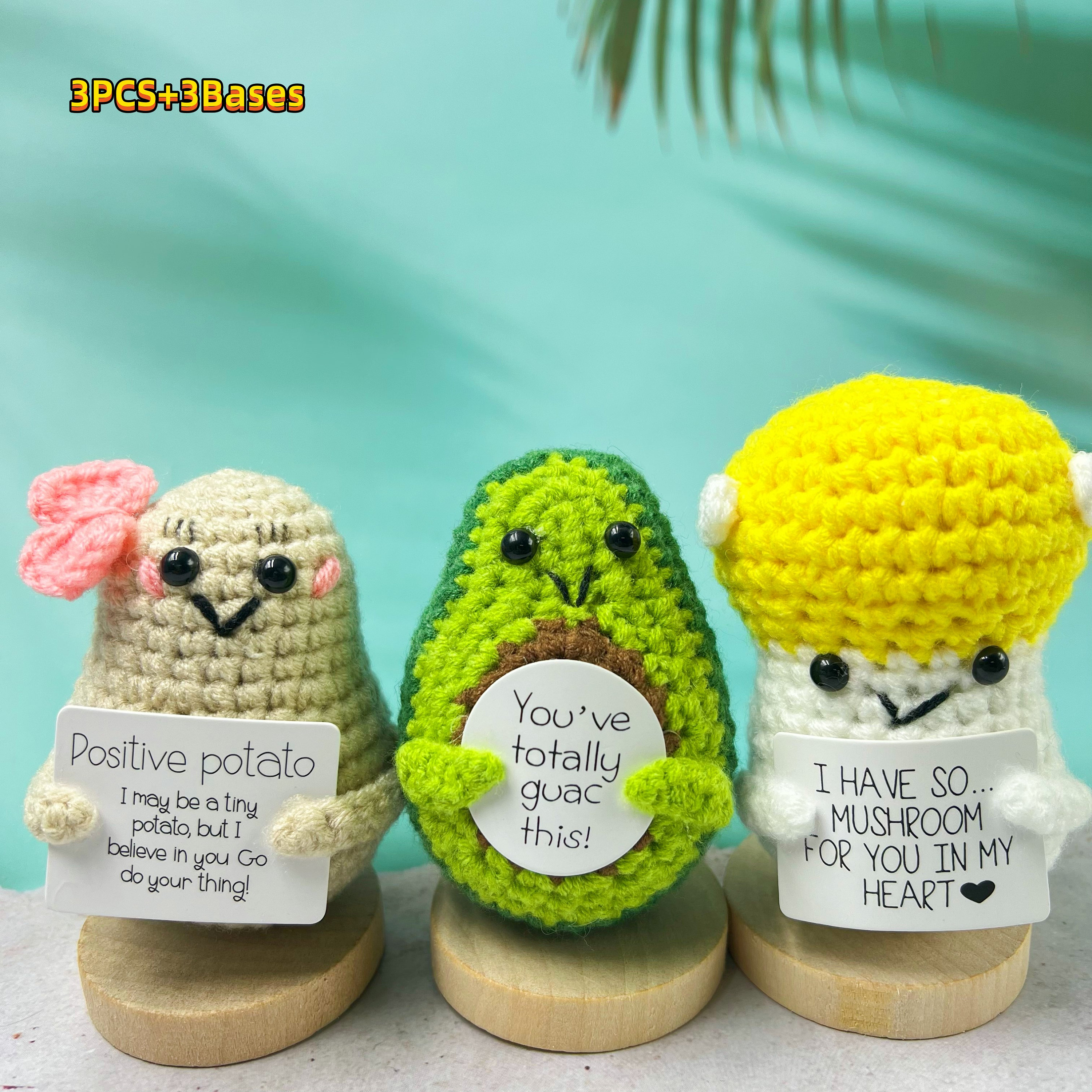 3PCS Inspirational Kids Gift,positive Avocado/potato,show Love Mushroom ...