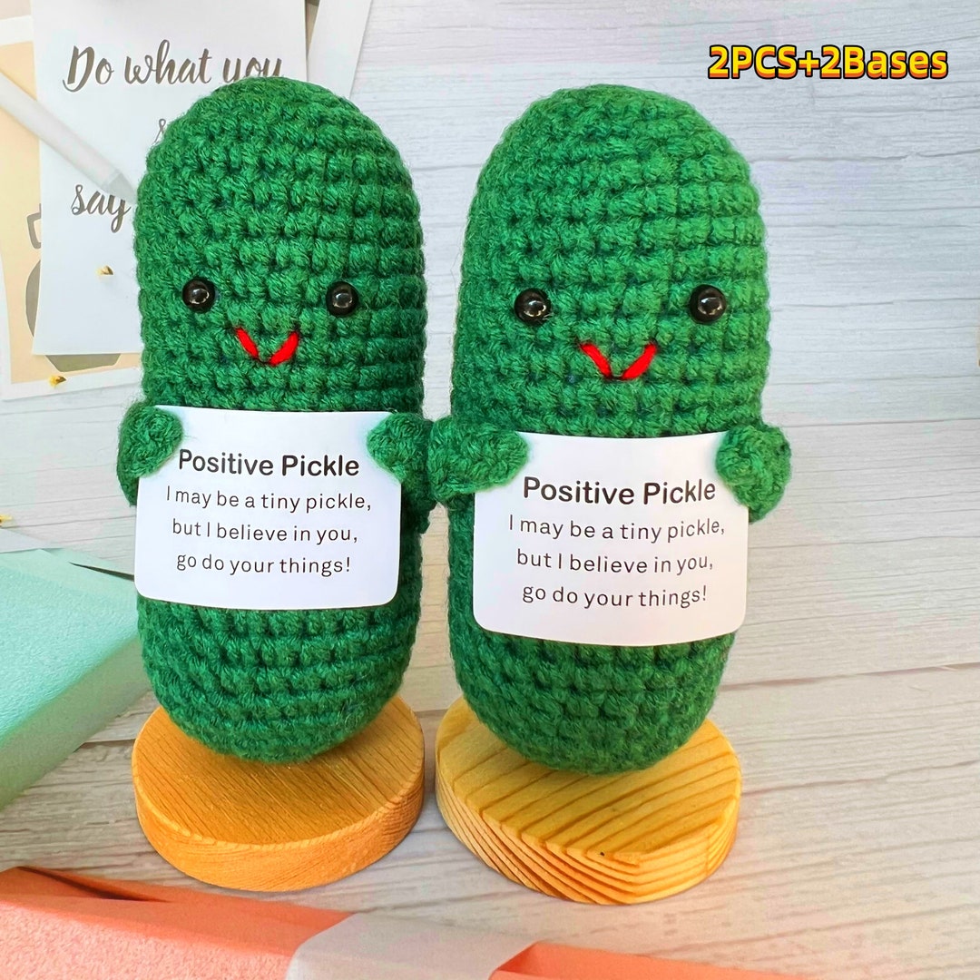 Crochet Positive Pickle Finished Product-handmade Cheering Gift-pick Me ...