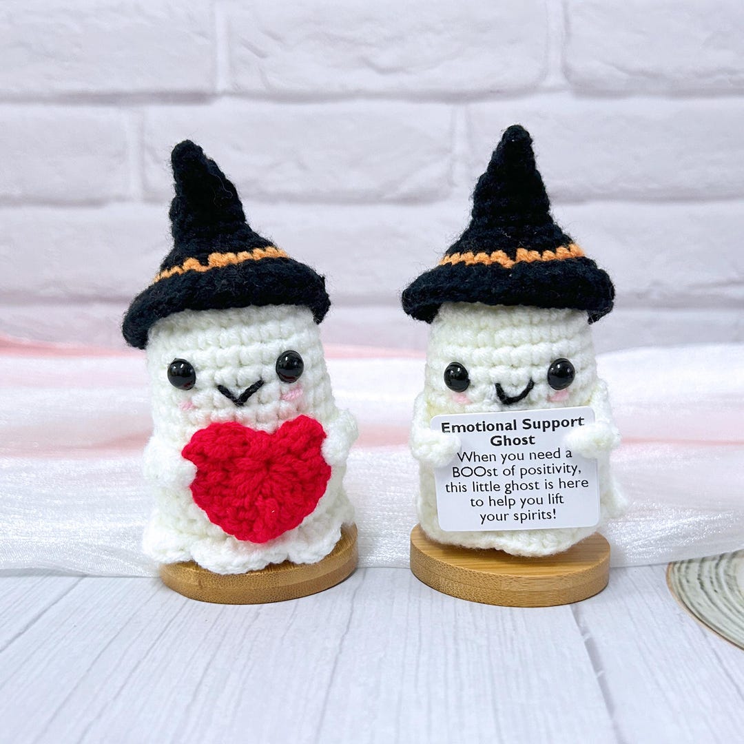 Crochet Couple Ghost Ornament,hat Hugging New Ghost,hat Wearing ...