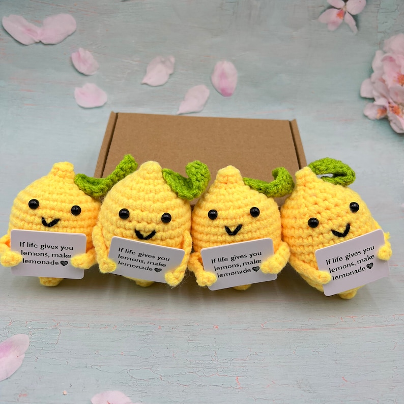 Bulk Sale of Handmade Lemon Crochet Toys – Caring Gifts, Pick Me Up ...