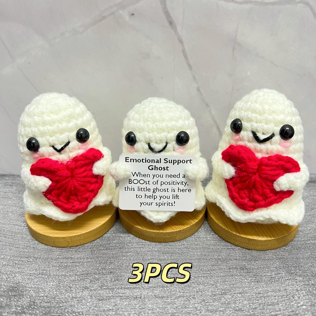 Crochet Emotional Support Ghost/ghost of Love Gift,crochet Emotional Support Cute Ghost ...