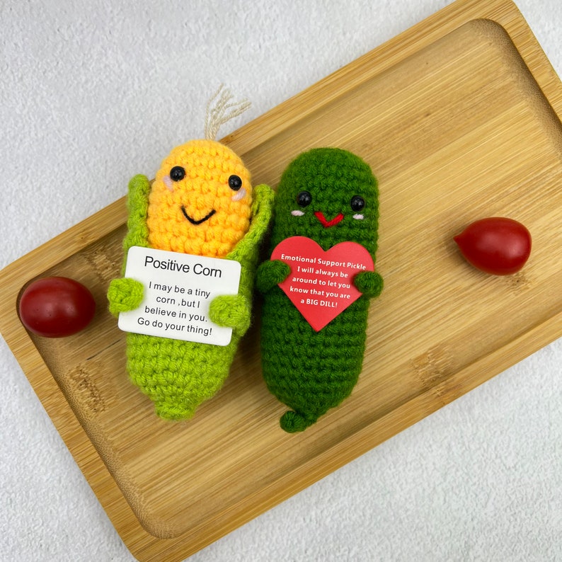 Emotional Positive Support Crochet Gift-handmade Crochet Pickle/corn ...