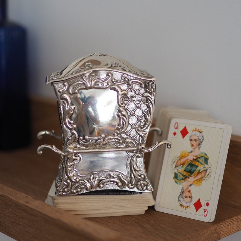 Silver Card Box - Etsy