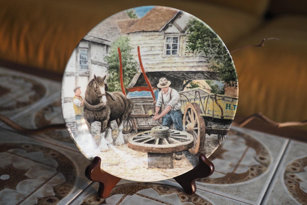 1989 Wedgwood Collector Wall Plate 'the Wheelwright' With Box and ...