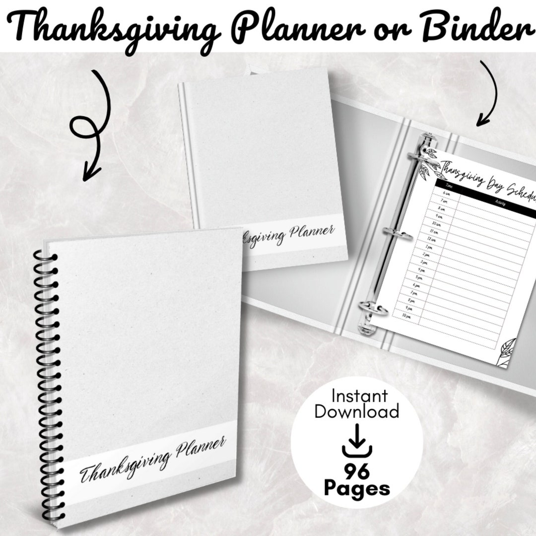 Thanksgiving Planner Printable Planner Thanksgiving - Etsy