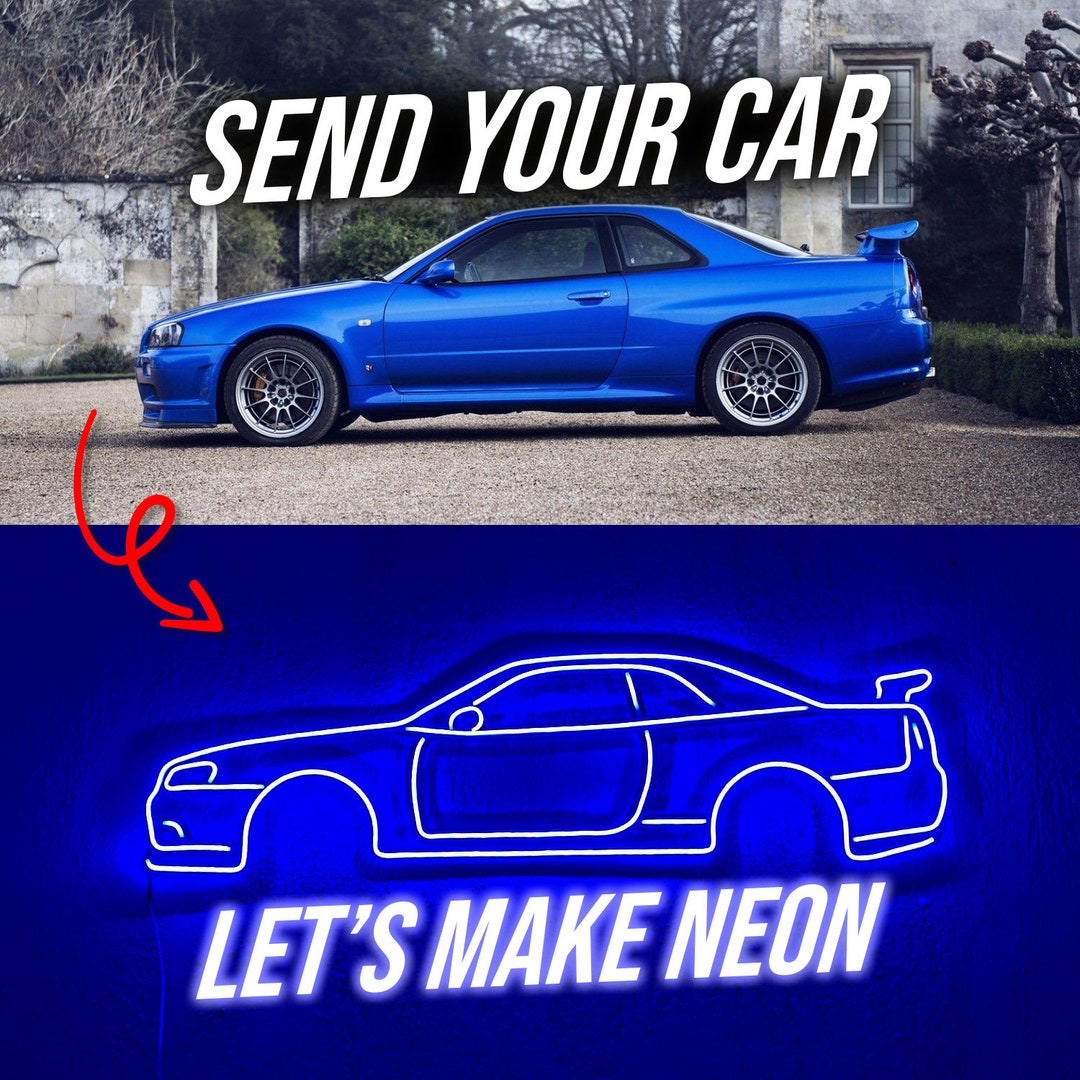 Your Own Car Custom Metal Neon Sign, Neon Sign, Neon Lights, Car Guy ...