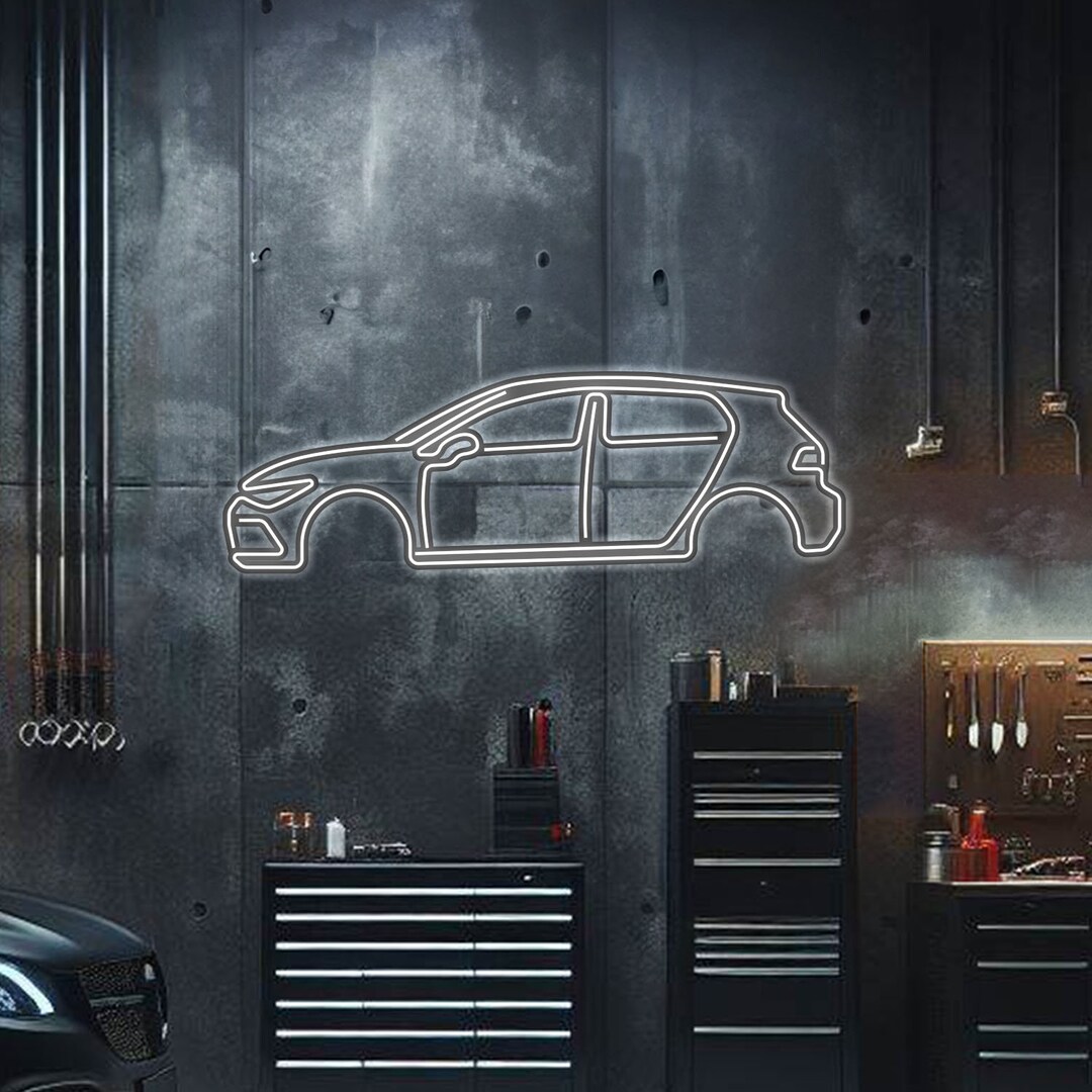 Metal Neon Car Sign, Neon Sign, Neon Sign Bedroom, Neon Lights, Car Guy ...