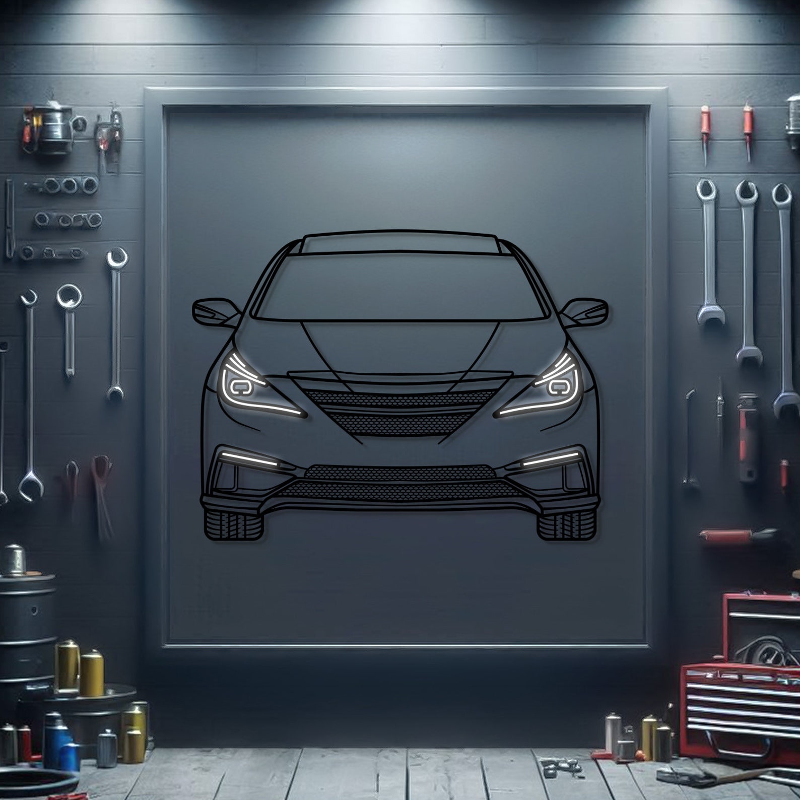 Metal Neon Car Sign, Neon Sign, Neon Sign Bedroom, Neon Lights, Car Guy ...