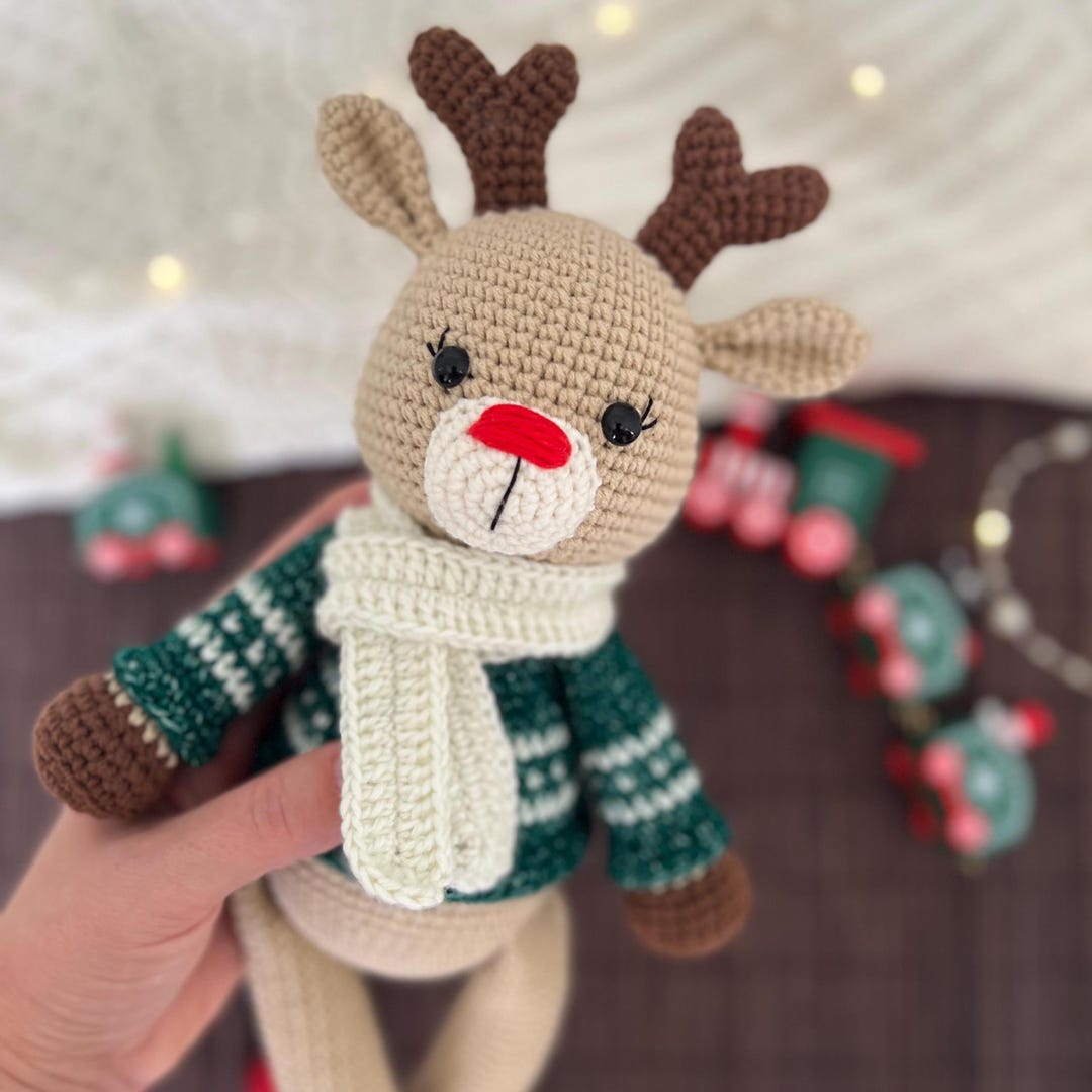 Small Rudolf Reindeer Doll Baby First Christmas Deer Teddy Toy Holiday ...