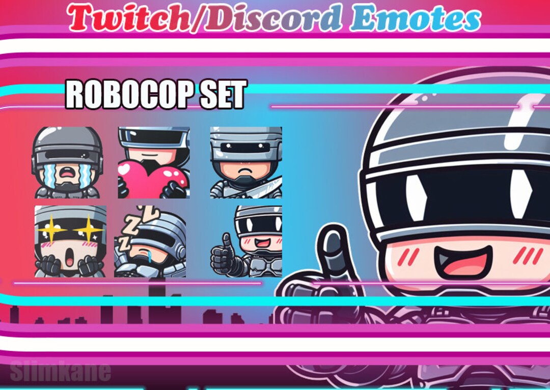 Emotes for Twitch and Discord Robocop - Etsy