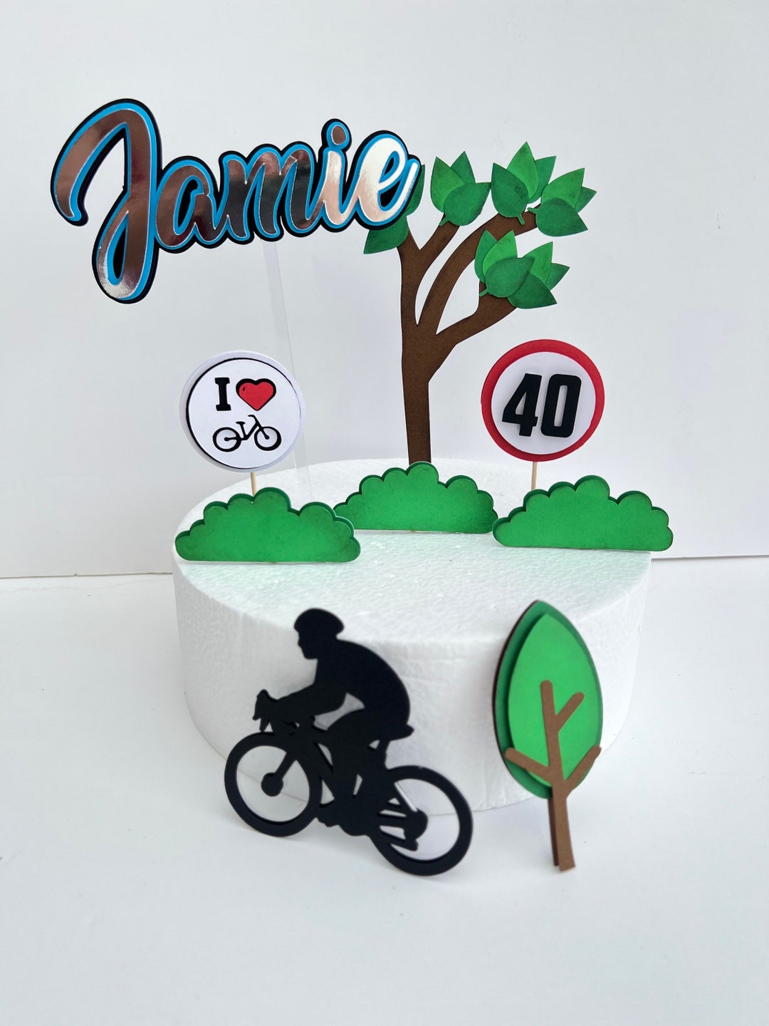 Cyclist Cake Topper, Bike Cake Topper - Etsy