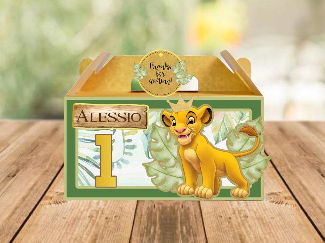 Simba Gable Boxes, Lion Party Favour, First Birthday Party Boxes - Etsy