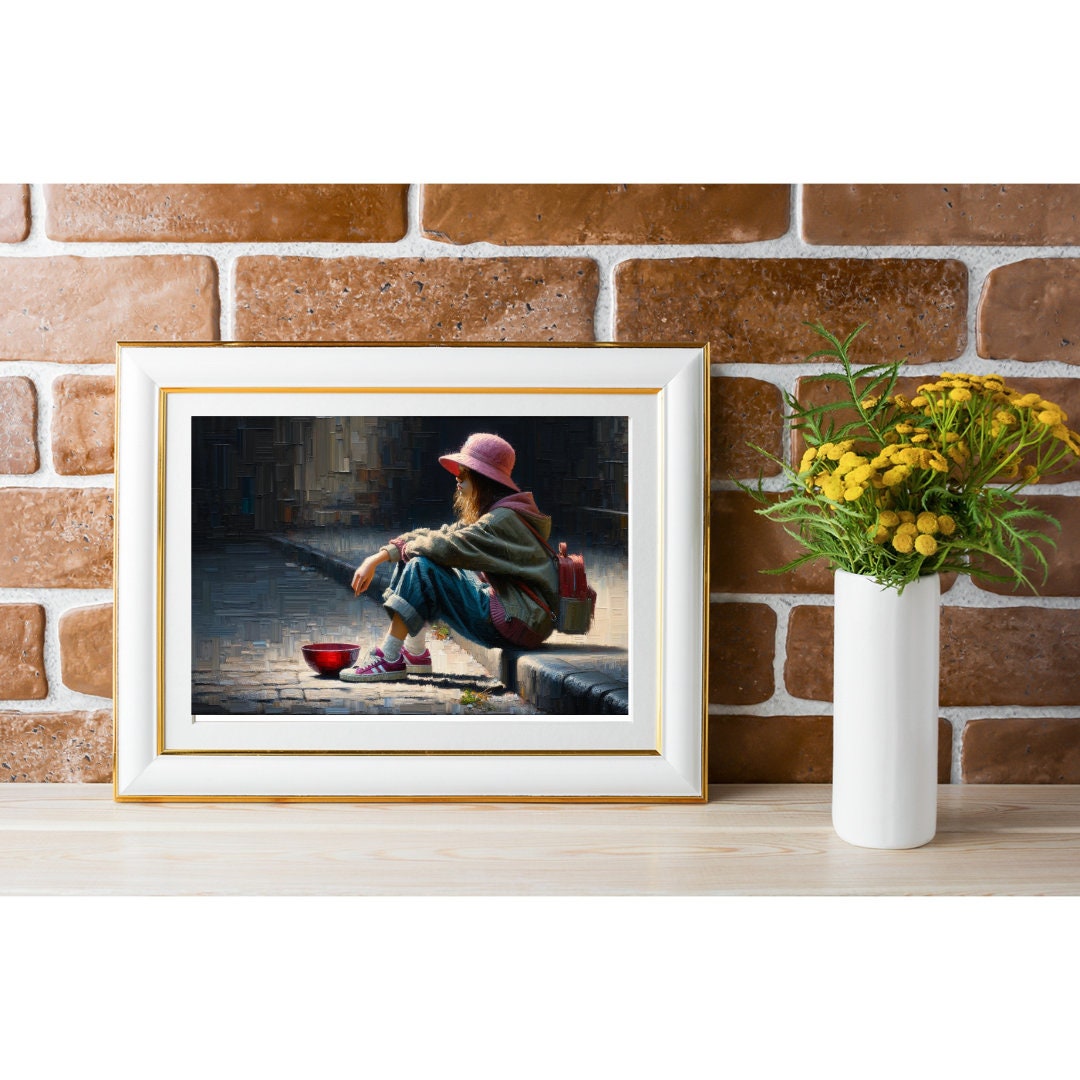 Homeless Girl Print Digital Download - Wall Art, Screen Art and Home ...