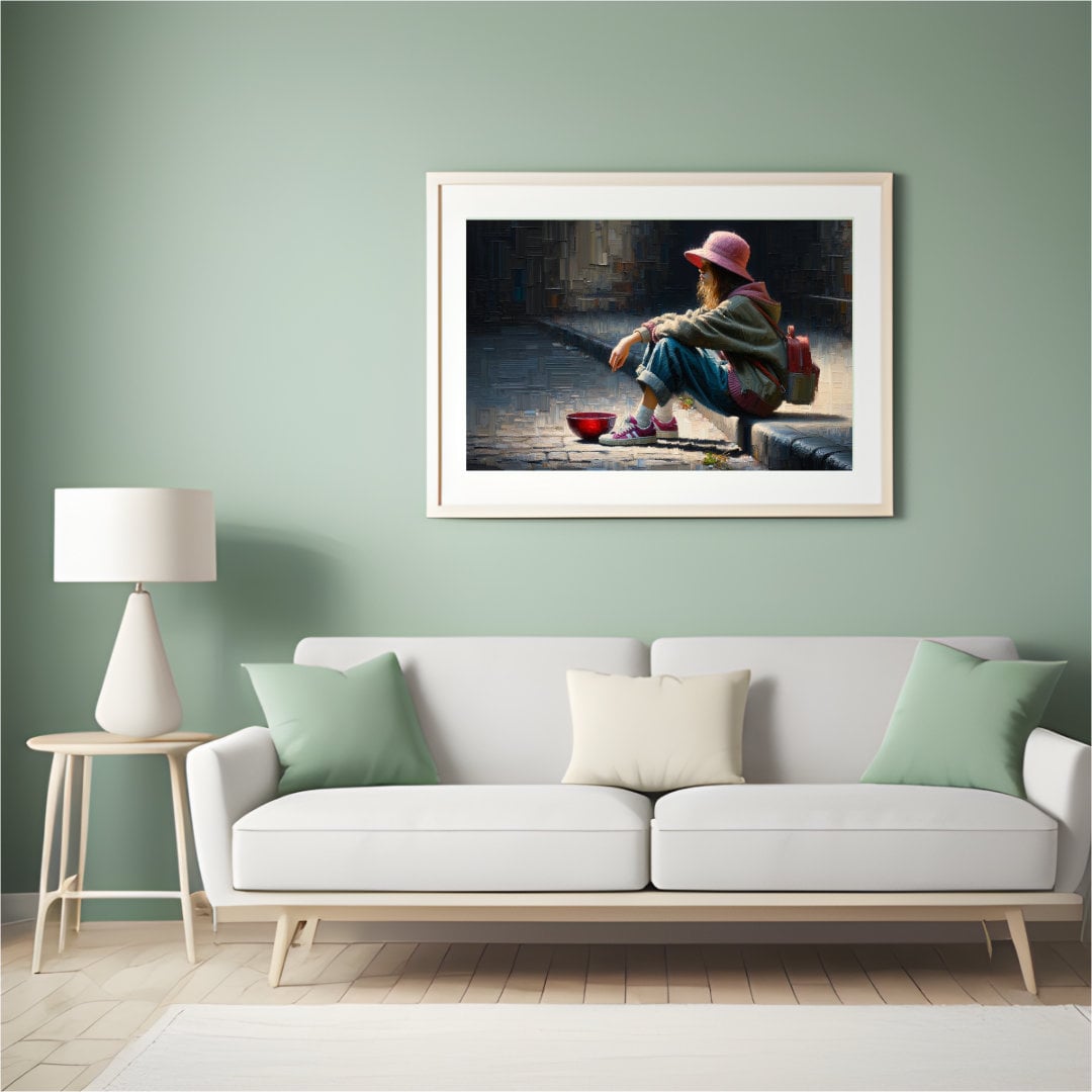 Homeless Girl Print Digital Download - Wall Art, Screen Art and Home ...