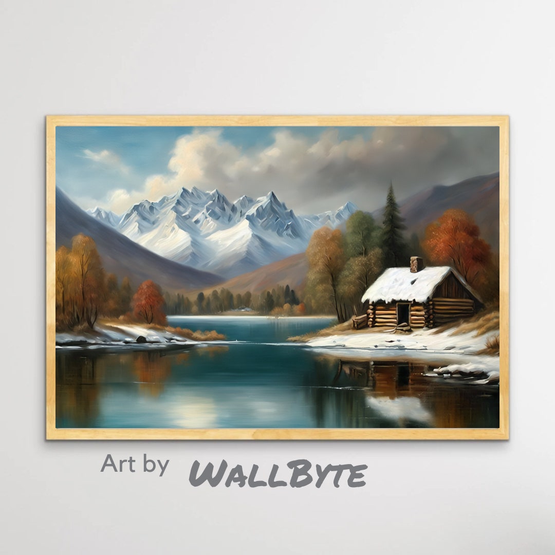Mountain and River Scenery. Digital Wall Art Home Decor, Printable ...