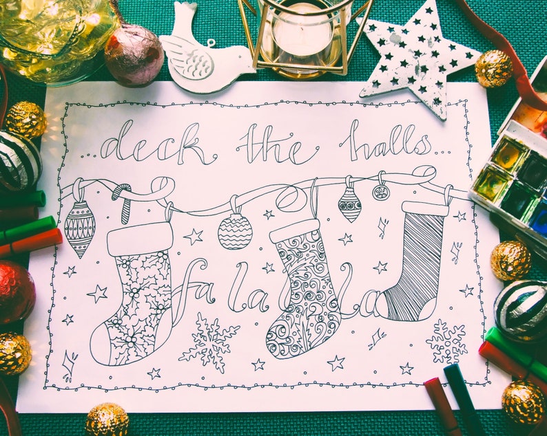 Christmas Winter Festive Cosy Colouring Pages Bundle Mindfulness ...