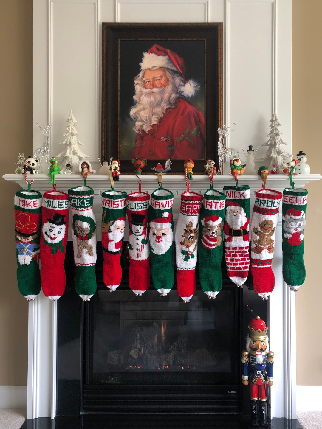 Personalized Hand Knit Christmas Stocking With Sewn in Lining, Hanger ...