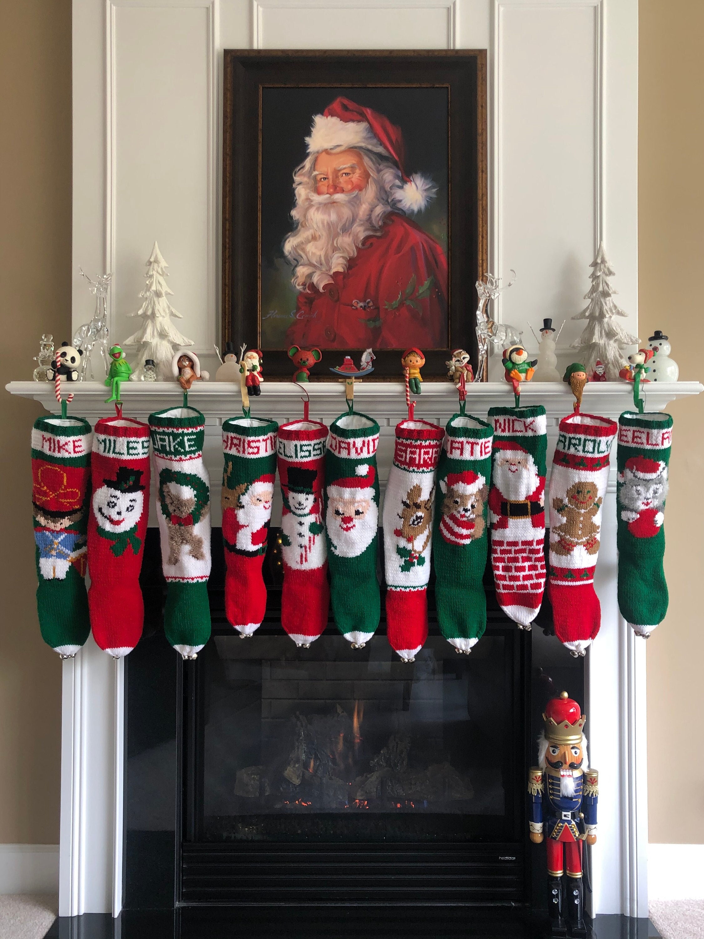 Personalized Hand Knit Christmas Stocking With Sewn in Lining, Hanger ...