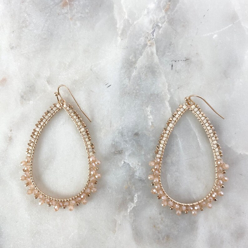 Handmade, Crystal Beaded Earrings, Drop, Dangle, Gift, Holiday, Party ...