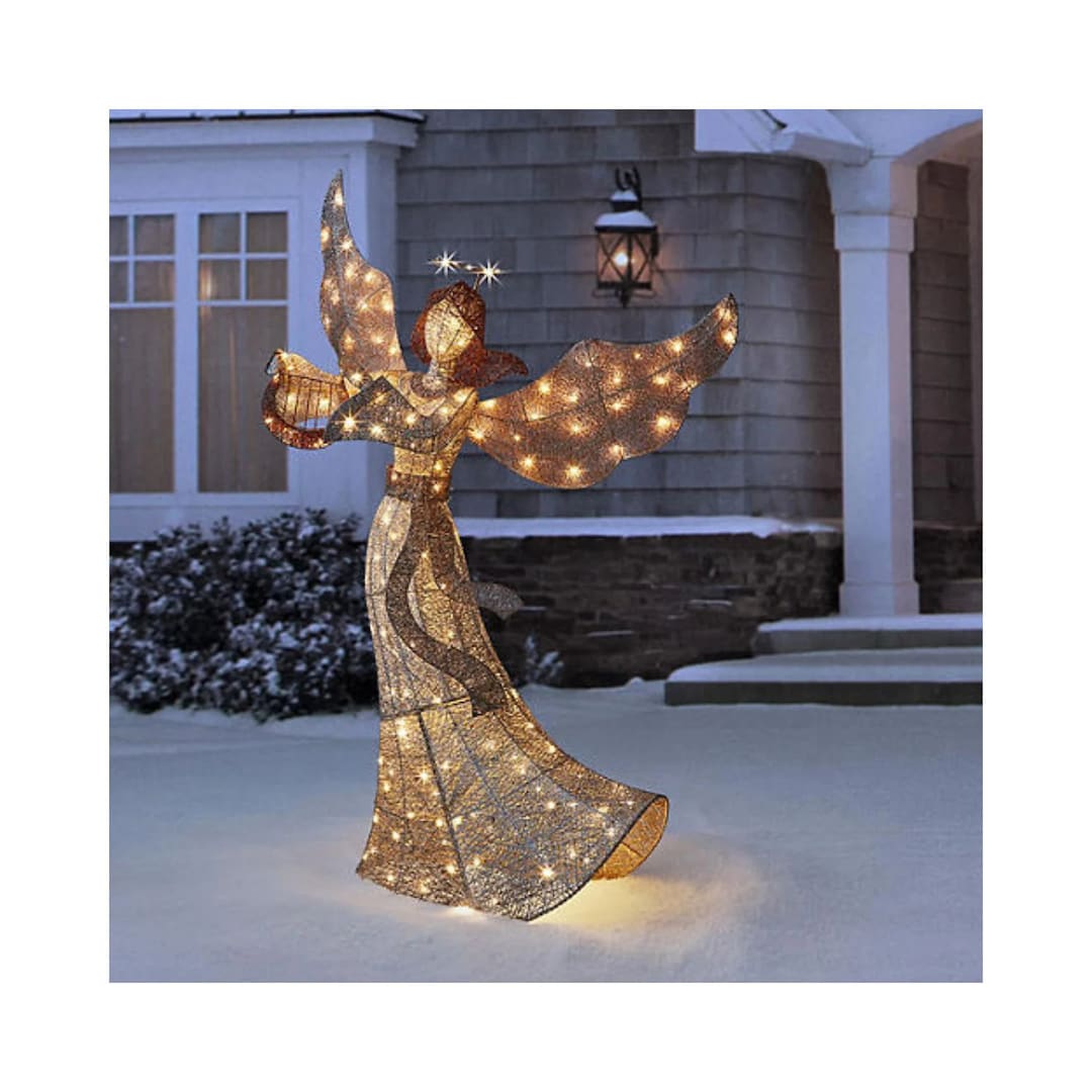 Christmas 6' Pre-lit Twinkling Angel Decor - Etsy