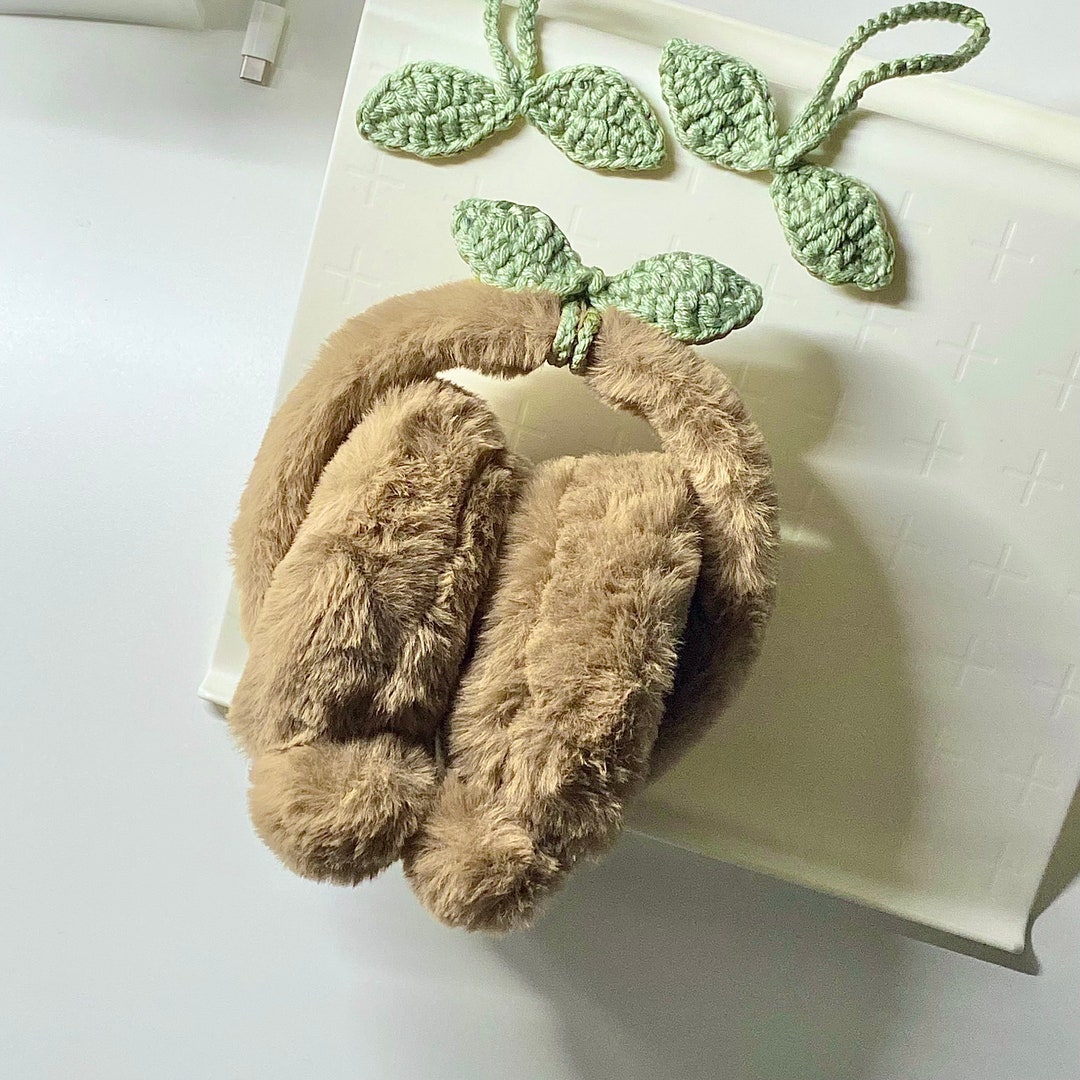 Crochet Sprout Leaf Accessory Crochet Headphone Accessory - Etsy