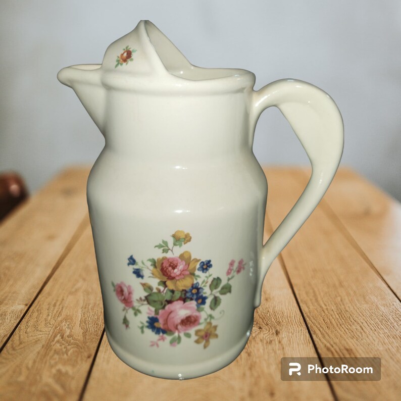 Ceramic MILK Pitcher With Flowers - Etsy