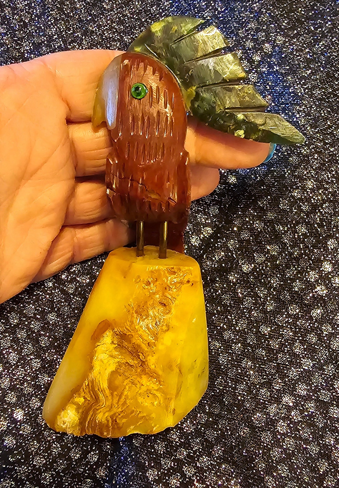 Vintage Hand Carved Stone Parrot / Bird / - Etsy