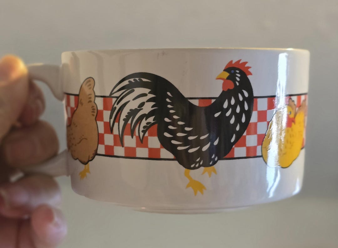 Avon the Gift Collection Chicken Ceramic Mug & Matching Wicker Coasters ...