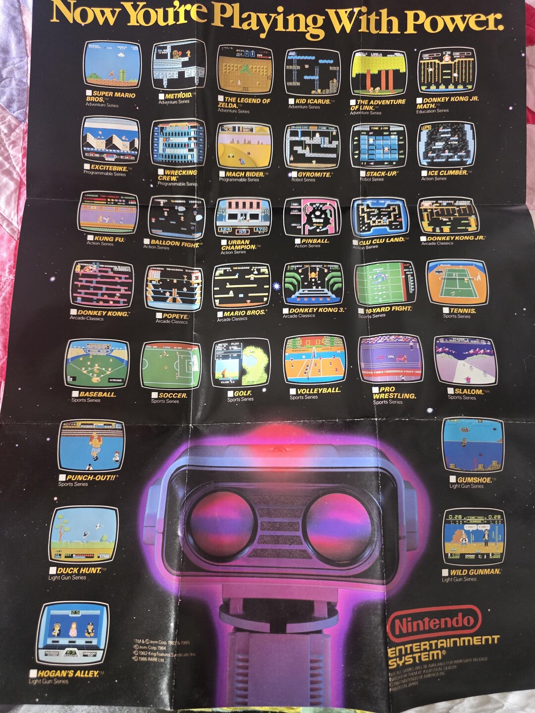 Original Early NES Rob Robot Poster 1985 Nintendo Video Game ...