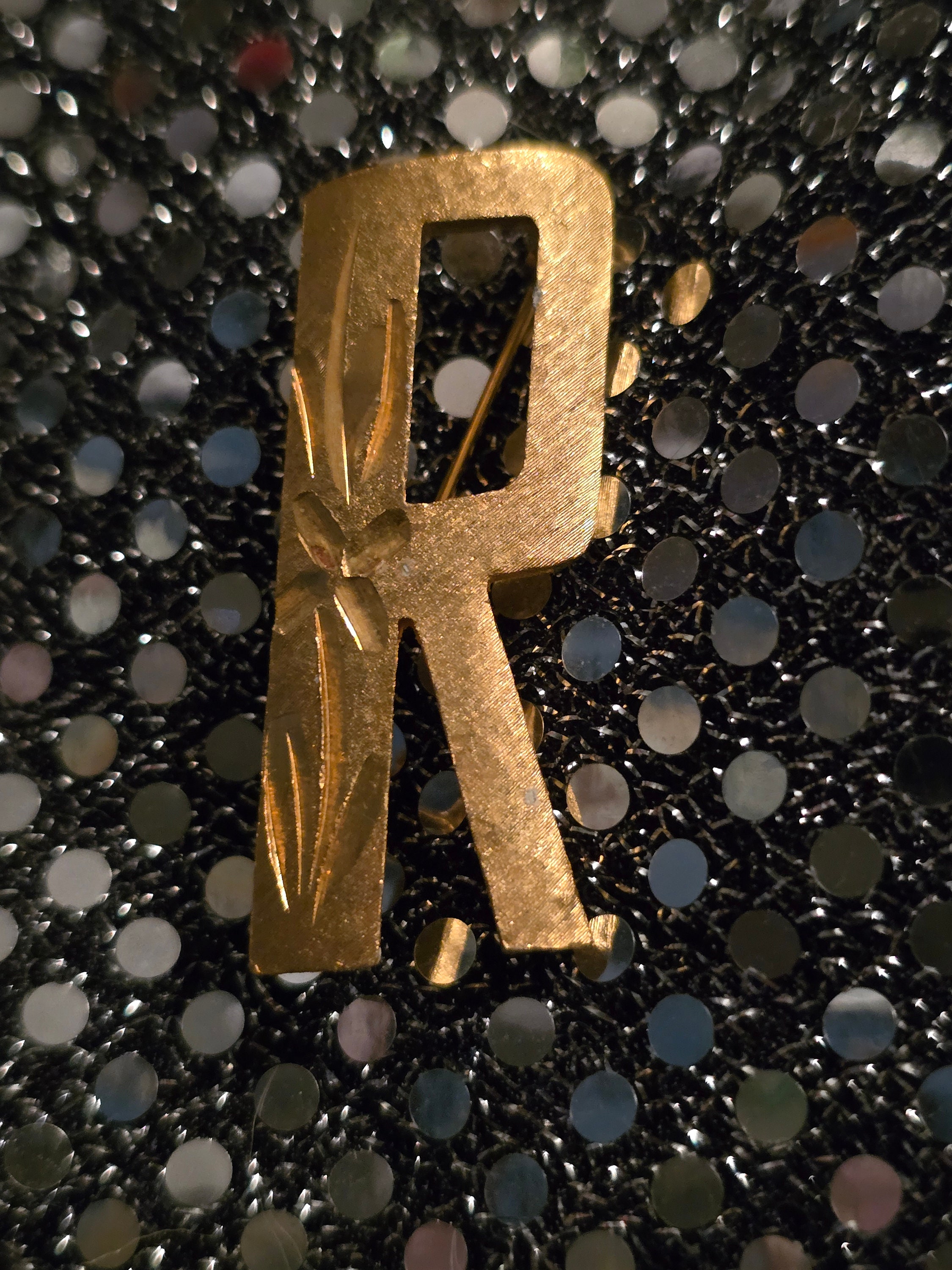 Vintage Mamselle Letter R Monogram Brooch Pin Gold Tone - Etsy