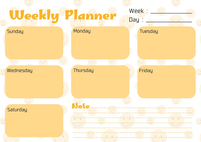 Printable Planner, Sticky Note - Etsy