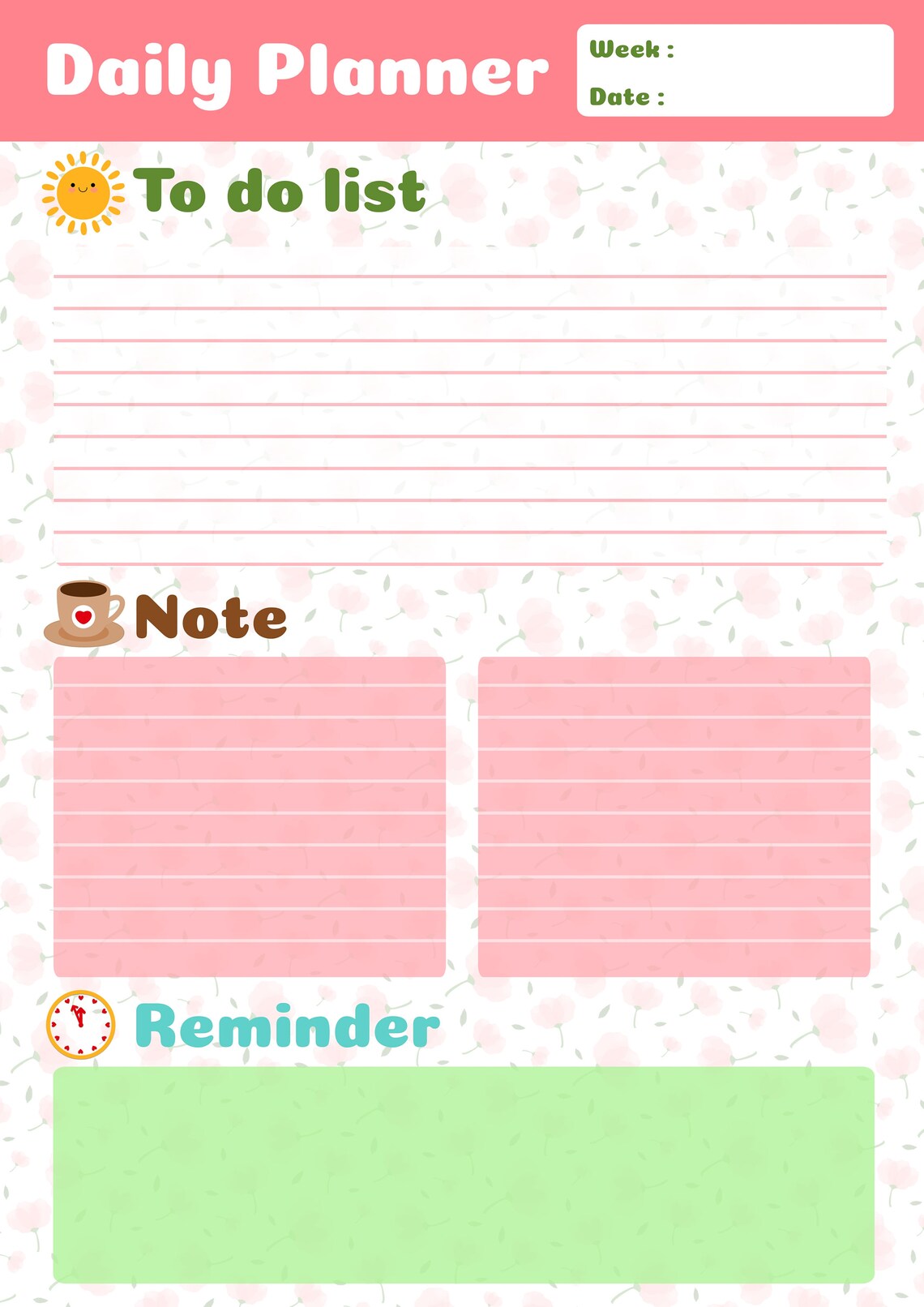 Printable Planner, Sticky Note - Etsy