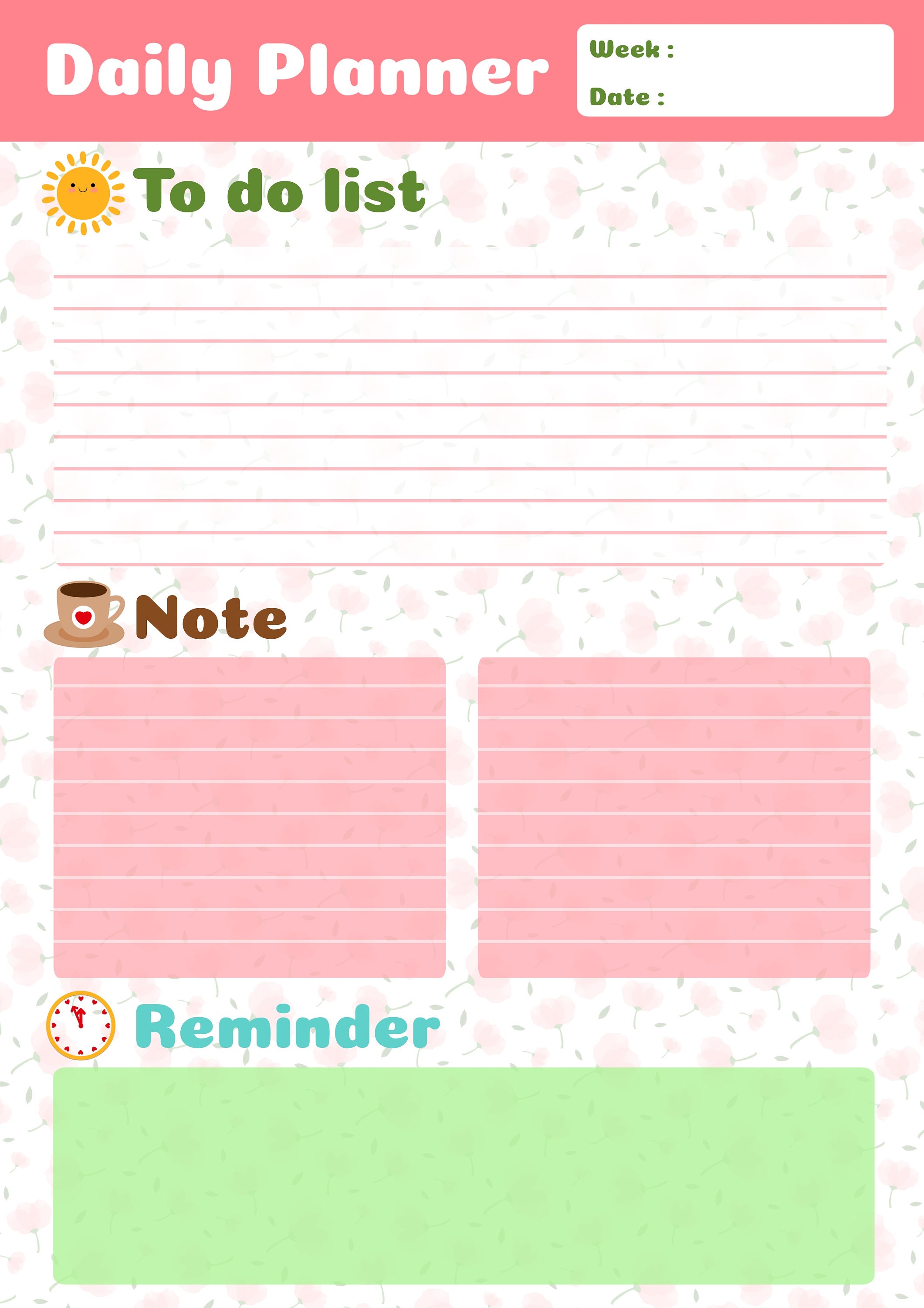 Printable Planner, Sticky Note - Etsy