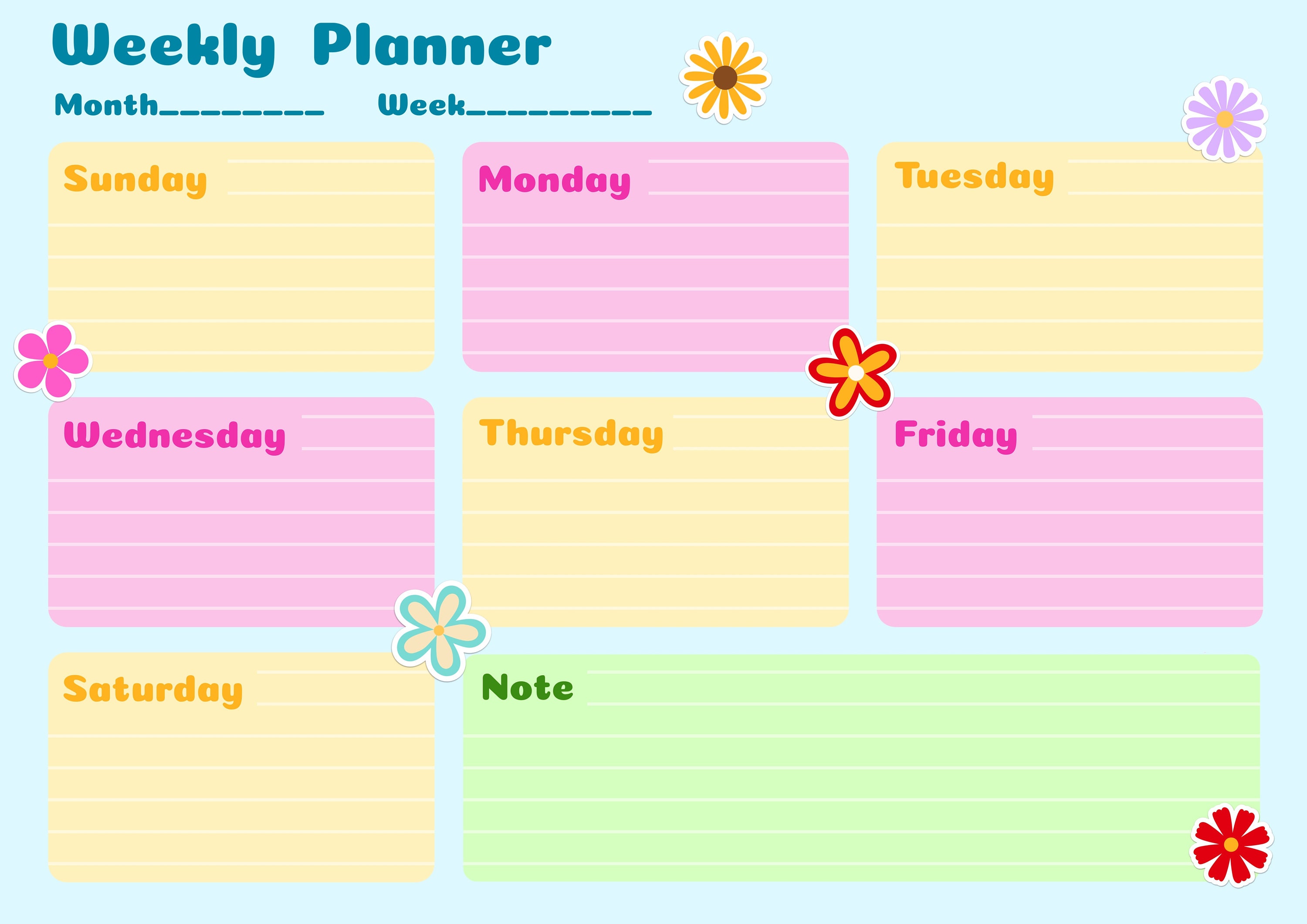 Printable Planner, Sticky Note - Etsy