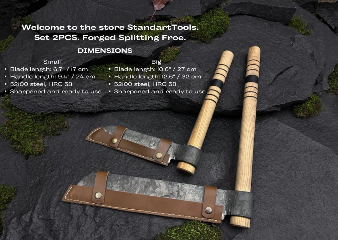 Forged Splitting Froe Set 2 PCS. Ax for Chopping Wood. Splitting Logs ...