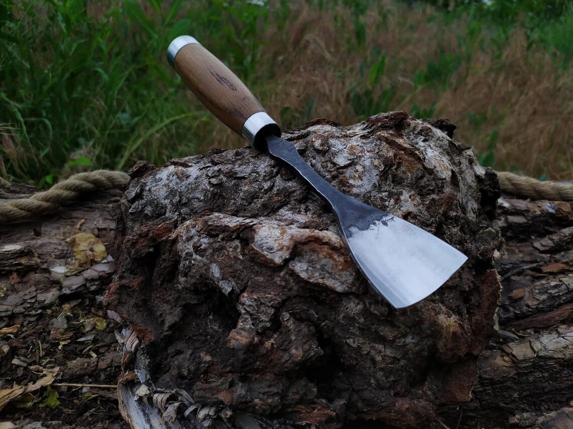 Bent Chisel. Forged Bent Gouge. Straight Rounded Chisel. Knife Carving ...