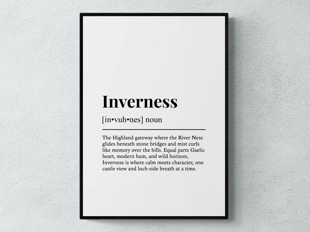 Inverness Definition Print, Funny Scotland Wall Art, Scottish Home ...