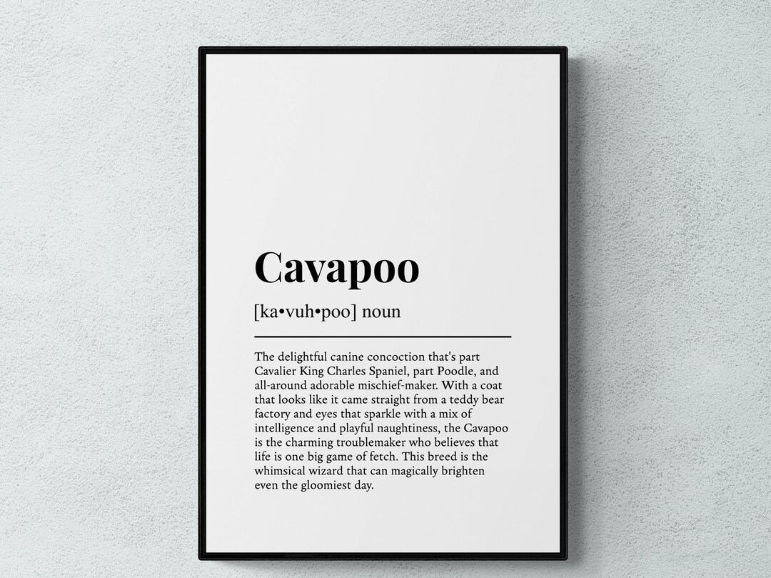 Cavapoo Funny Definition Dog Wall Art Print | Printable Digital ...