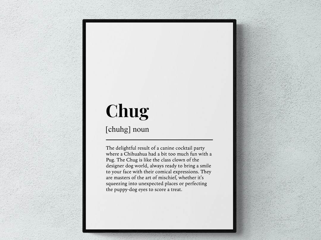 Chug Funny Definition Dog Wall Art Print | Printable Digital Download ...