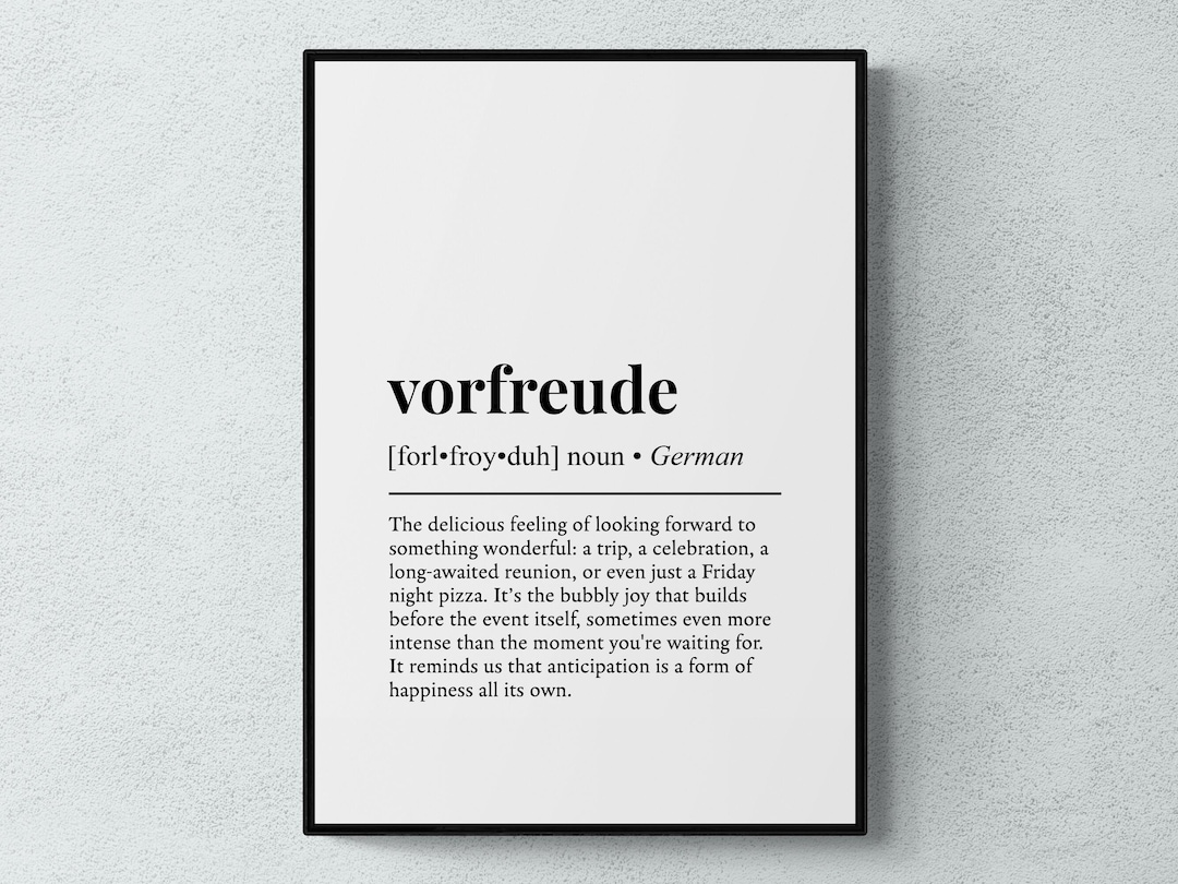 Vorfreude German Word Definition German Gift Wall Art Print | Printable ...
