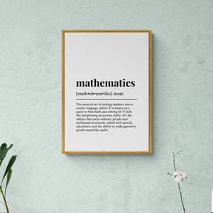 Mathematics Funny Definition Education Subject Gift Wall Art Print ...