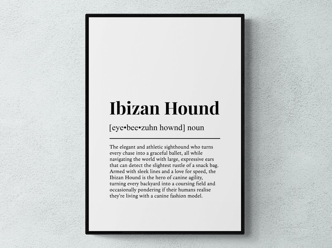 Ibizan Hound Funny Definition Dog Wall Art Print | Printable Digital ...