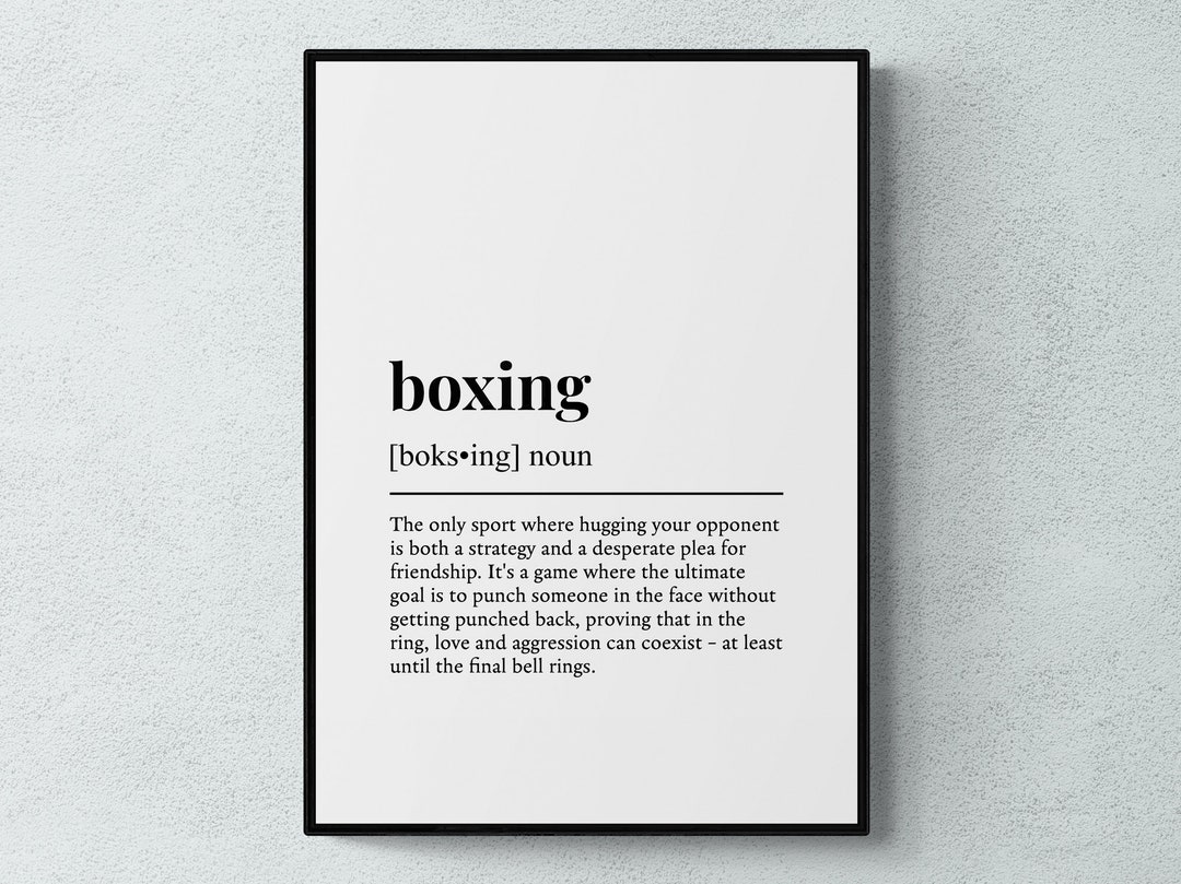 Boxing Funny Definition Sport Gift Wall Art Print | Printable Digital ...