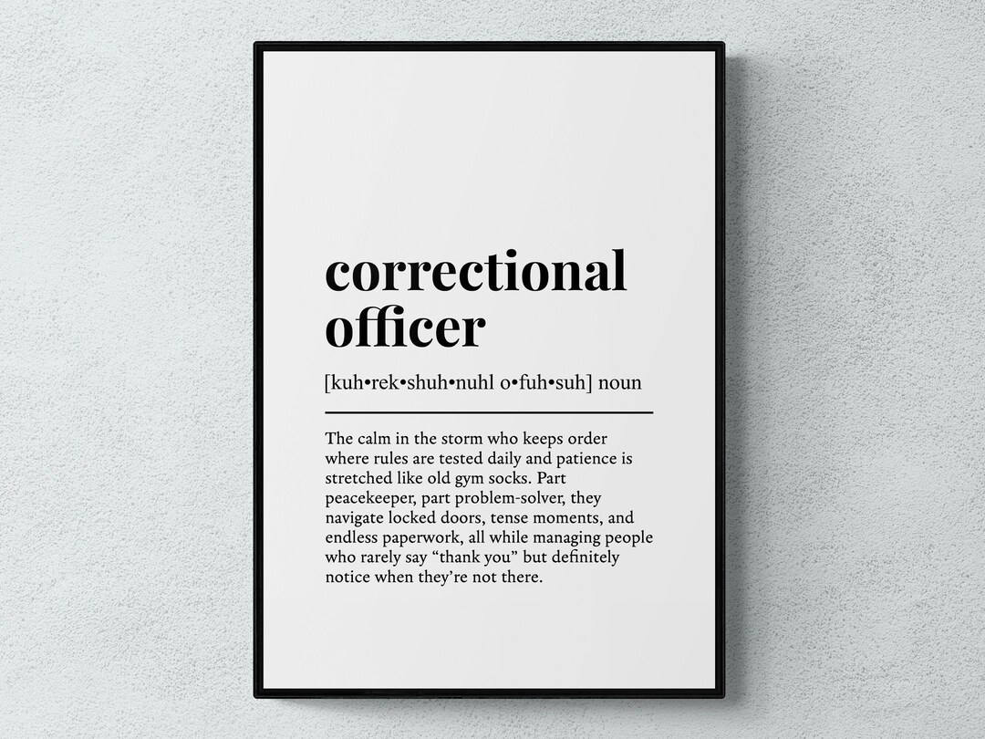 Correctional Officer Funny Definition Job Work Gift Wall Art Print ...
