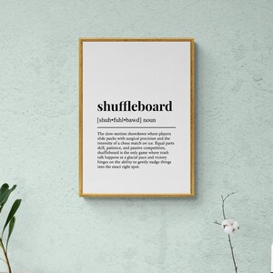 Shuffleboard Funny Definition Sport Gift Wall Art Print | Printable ...