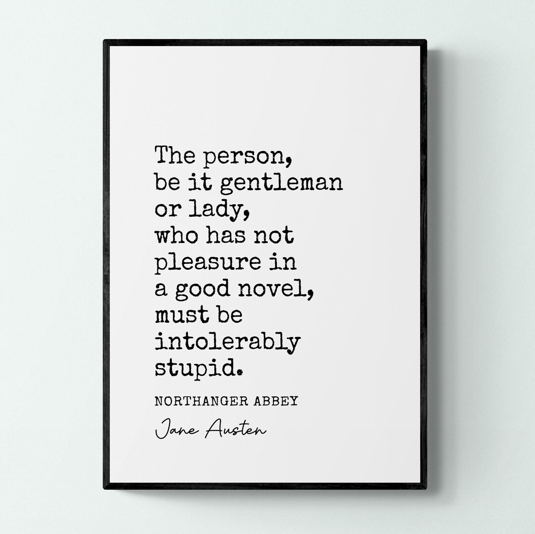 Jane Austen Typewriter Quote Print, Northanger Abbey Print, Book Quote ...