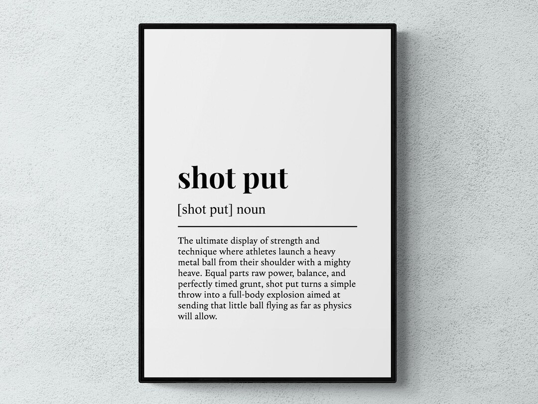 Shot Put Definition Print, Funny Sport Wall Art, Athletics Gift ...