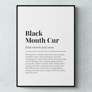 Black Mouth Cur Funny Definition Dog Wall Art Print | Printable Digital ...