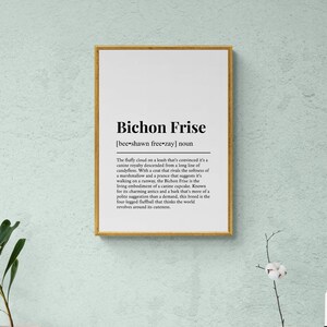 Bichon Frise Funny Definition Dog Wall Art Print - Etsy